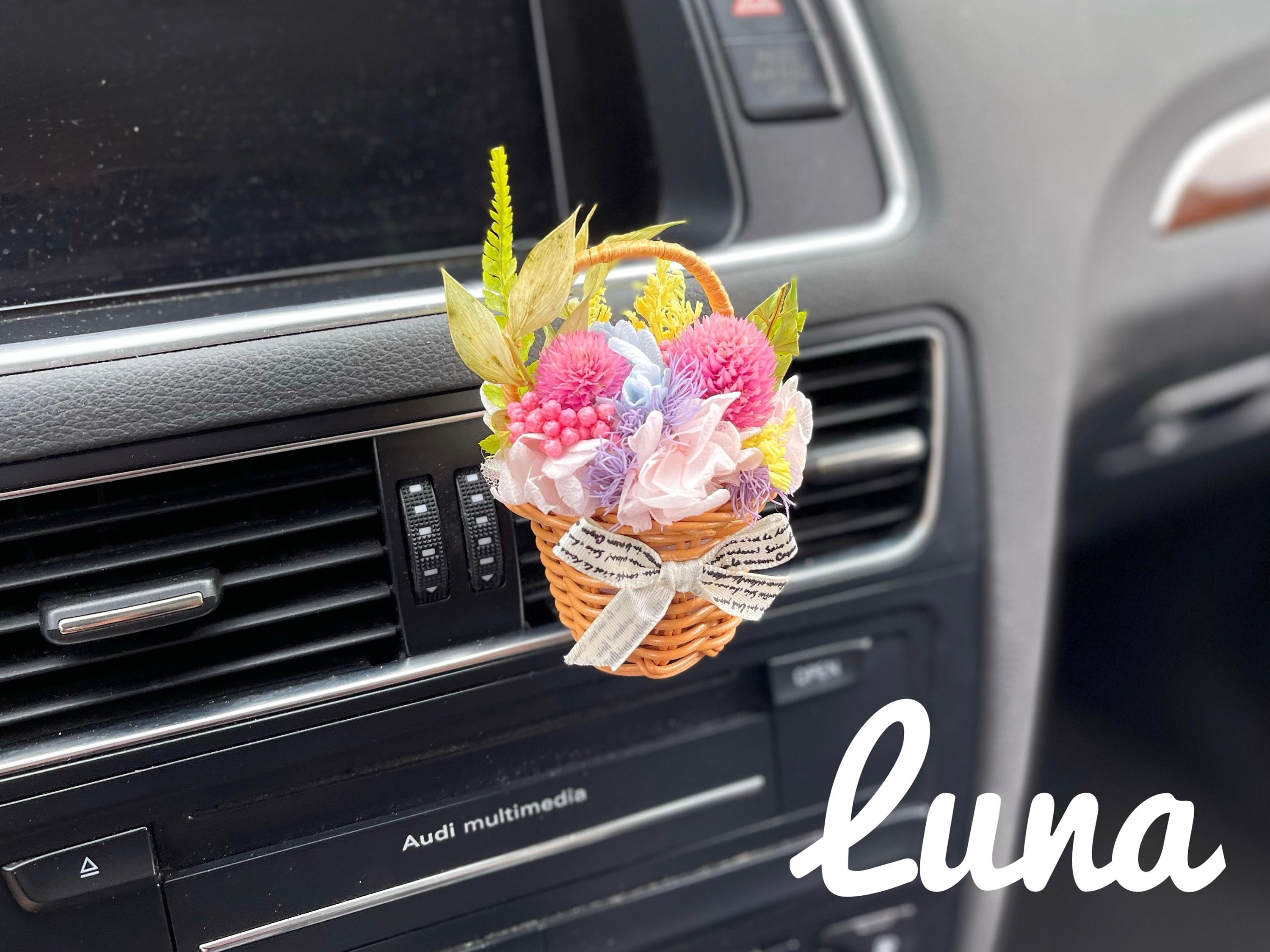 Handmade Mini Natural Dried Flower Basket Car Accessories - Etsy