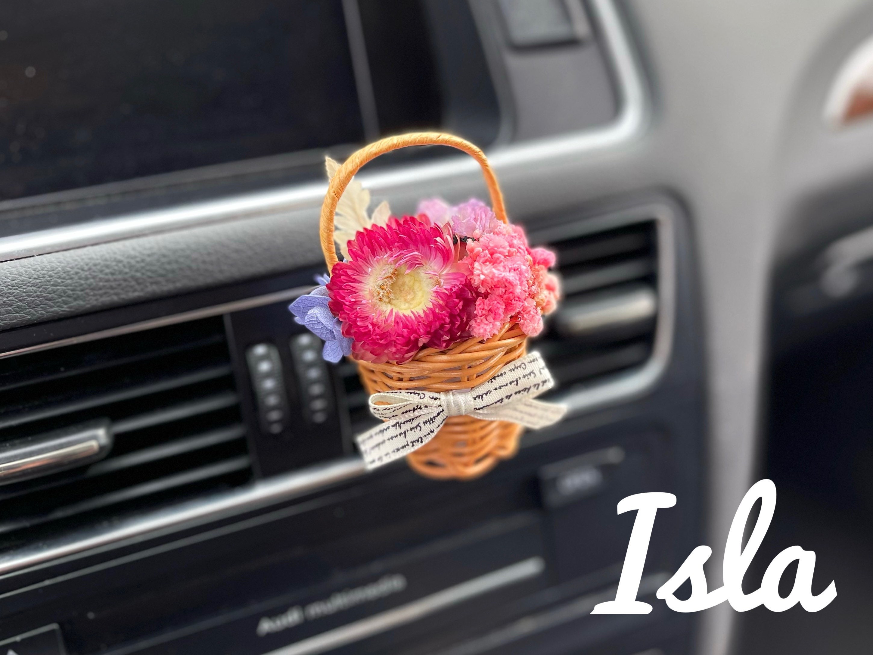 Handmade Mini Natural Dried Flower Basket Car Accessories - Etsy