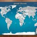 Track Your Travels With a Detailed World Map Canvas, Large Push Pin ...