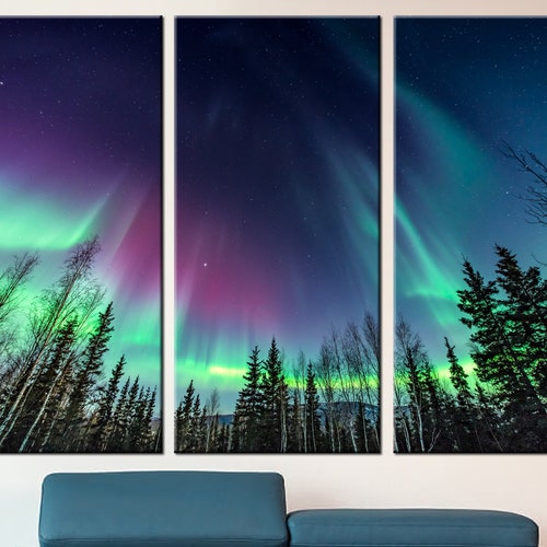 Canada Northern Lights Art Galaxy Painting on Canvas Aurora - Etsy Canada