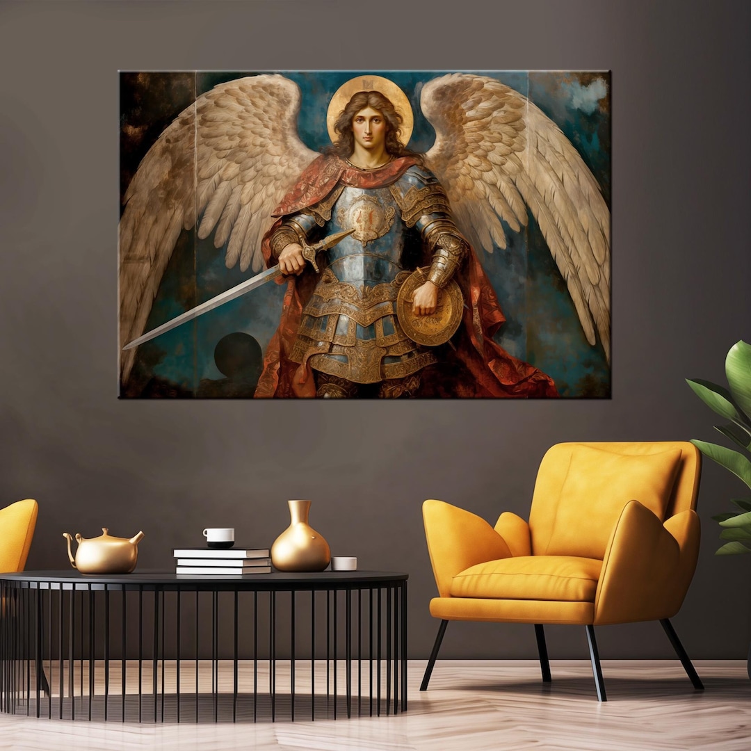 Saint Michael the Archangel Canvas Print: Religious Wall Decor - Etsy
