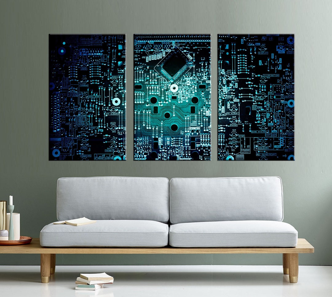 Motherboard Photo Art, Motherboard Print Canvas, Electronic Decor Wall ...