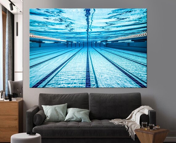 Swimming Canvas Swimming Pool Decor Swimming Pool Canvas | Etsy