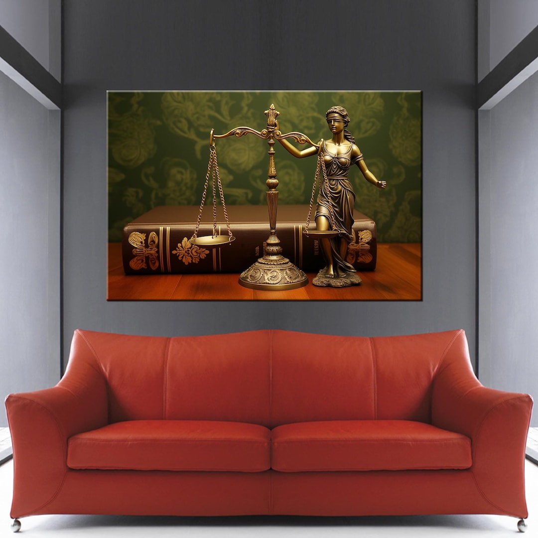 Scales of Justice Canvas Print: Retro Law Office Decor - Etsy UK