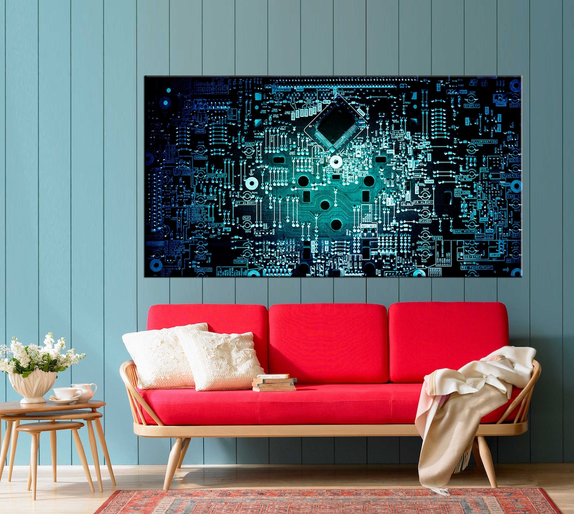 Motherboard Photo Art Motherboard Print Canvas Electronic - Etsy