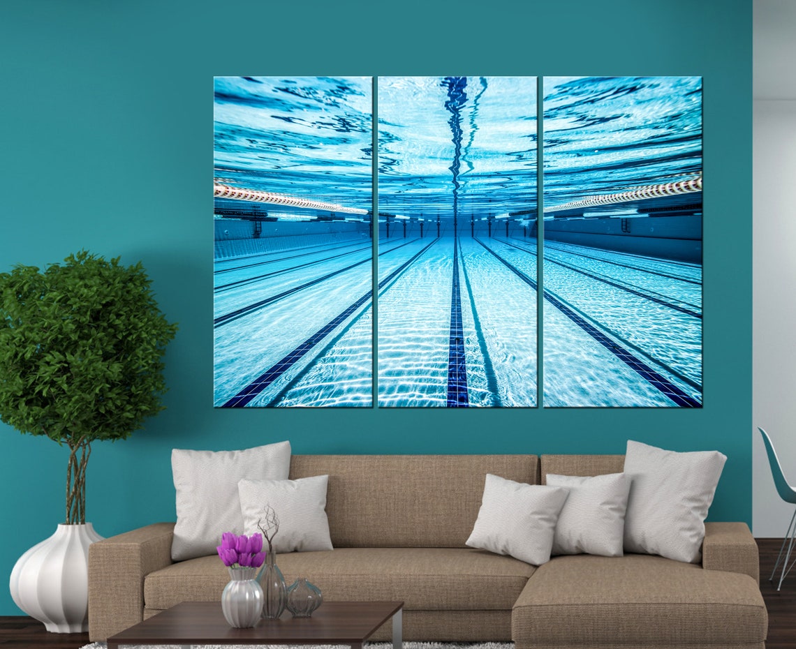 Swimming Canvas Swimming Pool Decor Swimming Pool Canvas - Etsy