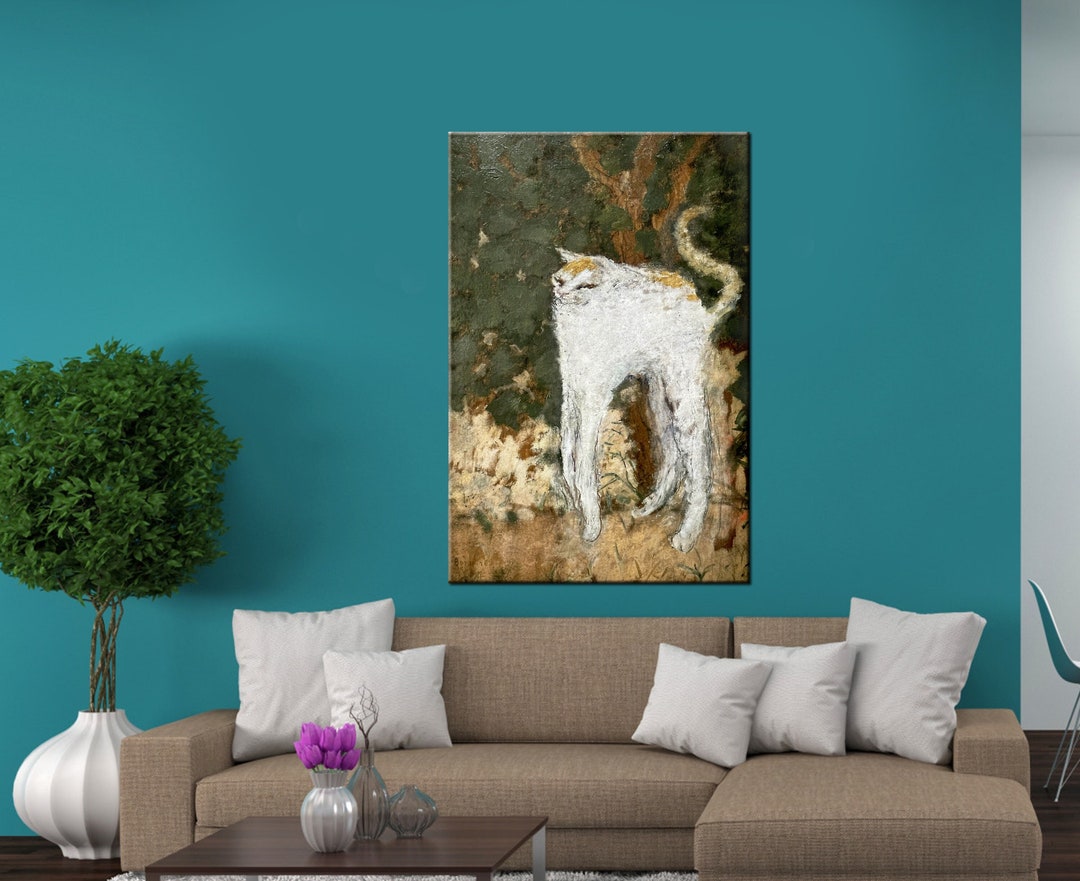 Pierre Bonnard Reproduction Canvas Wall Art, Le Chat Blanc Canvas Print ...