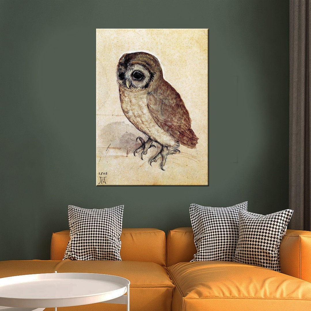 Albrecht Durer the Little Owl Reproduction Canvas Wall Art, Bird ...