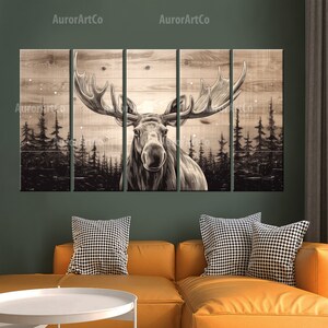 Moose Canvas Print, Moose Wall Art Decor, Wildlife Canvas Wall Art ...