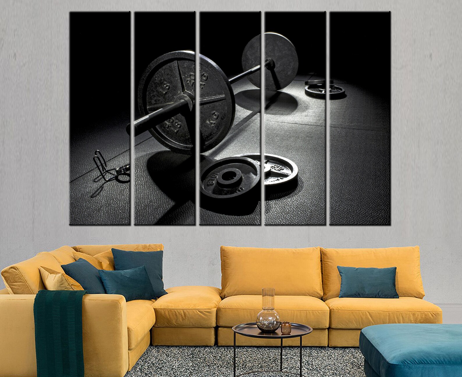 Gym Motivation Print Home Gym Poster Dumbbells Canvas Sport - Etsy