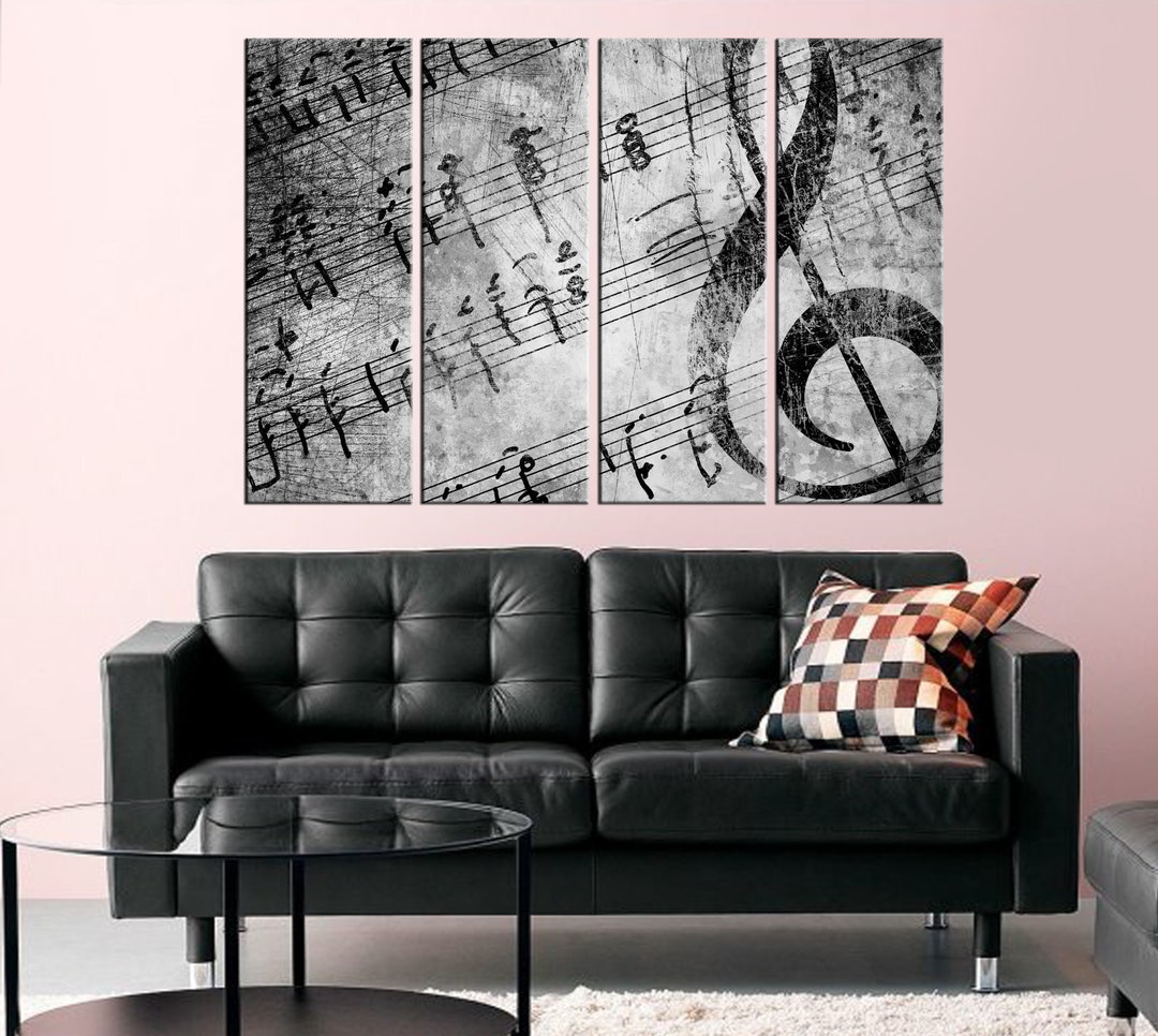 Music Notes Canvas, Musical Gift Wall Art, Music Print - Etsy UK