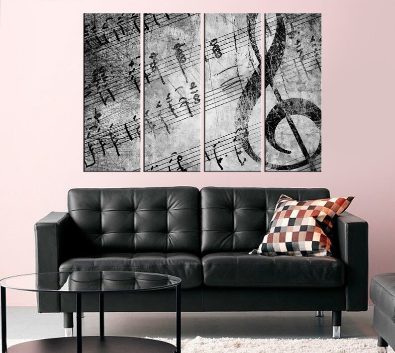 Music Notes Canvas Musical Gift Wall Art Music Print - Etsy