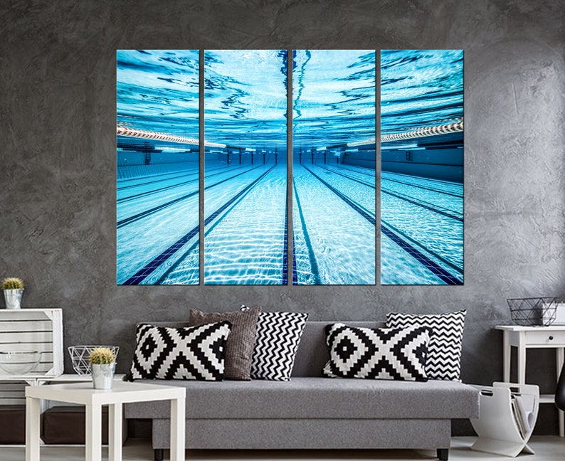 Swimming Canvas Swimming Pool Decor Swimming Pool Canvas | Etsy