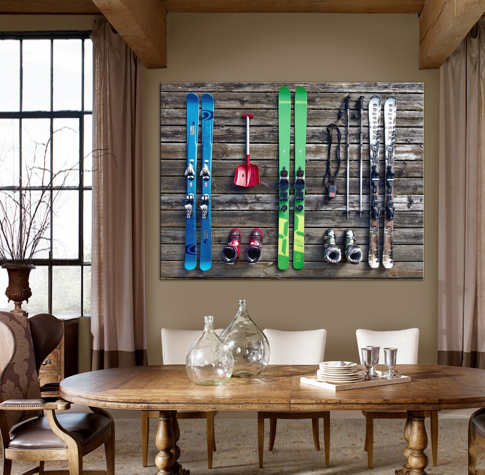 Skis Canvas Skis Wall Art Skiing Wall Decor Winter Sports - Etsy