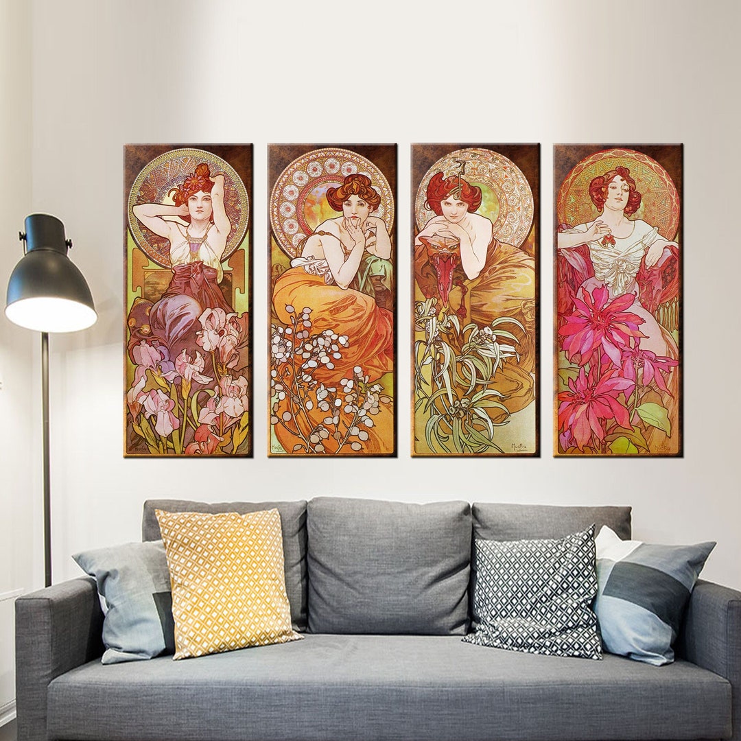 Mucha Precious Stones Art Nouveau Prints, Alphonse Mucha Vintage ...