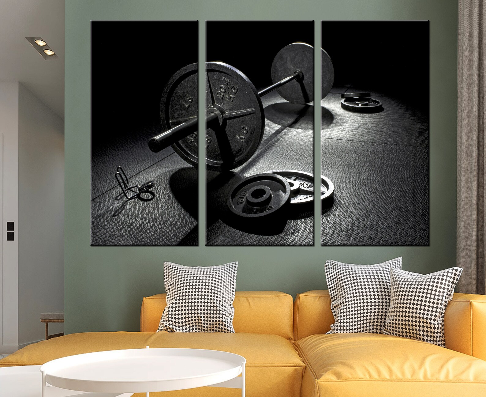 Gym Motivation Print Home Gym Poster Dumbbells Canvas Sport - Etsy