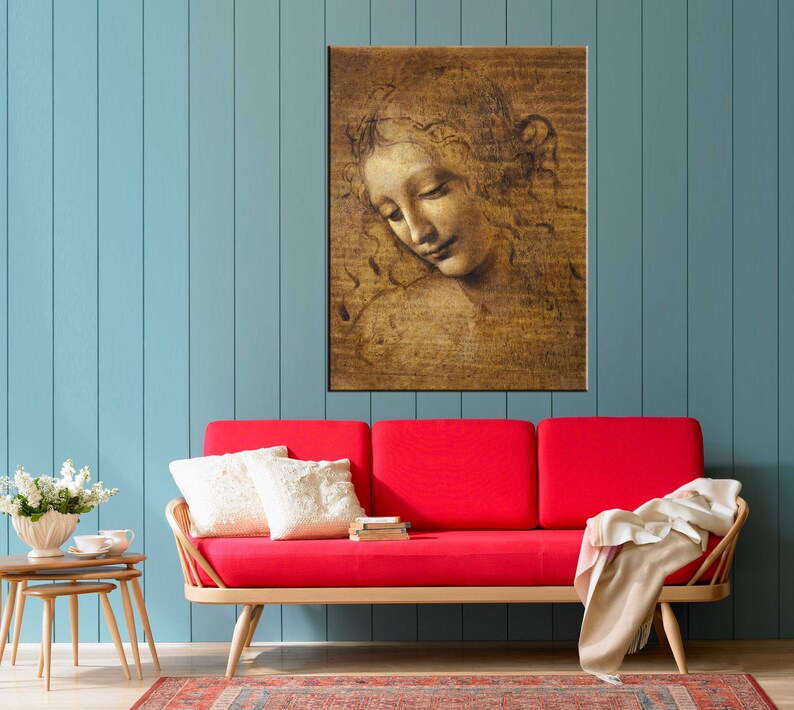 Leonardo Da Vinci Reproduction Canvas Print La Scapigliata - Etsy