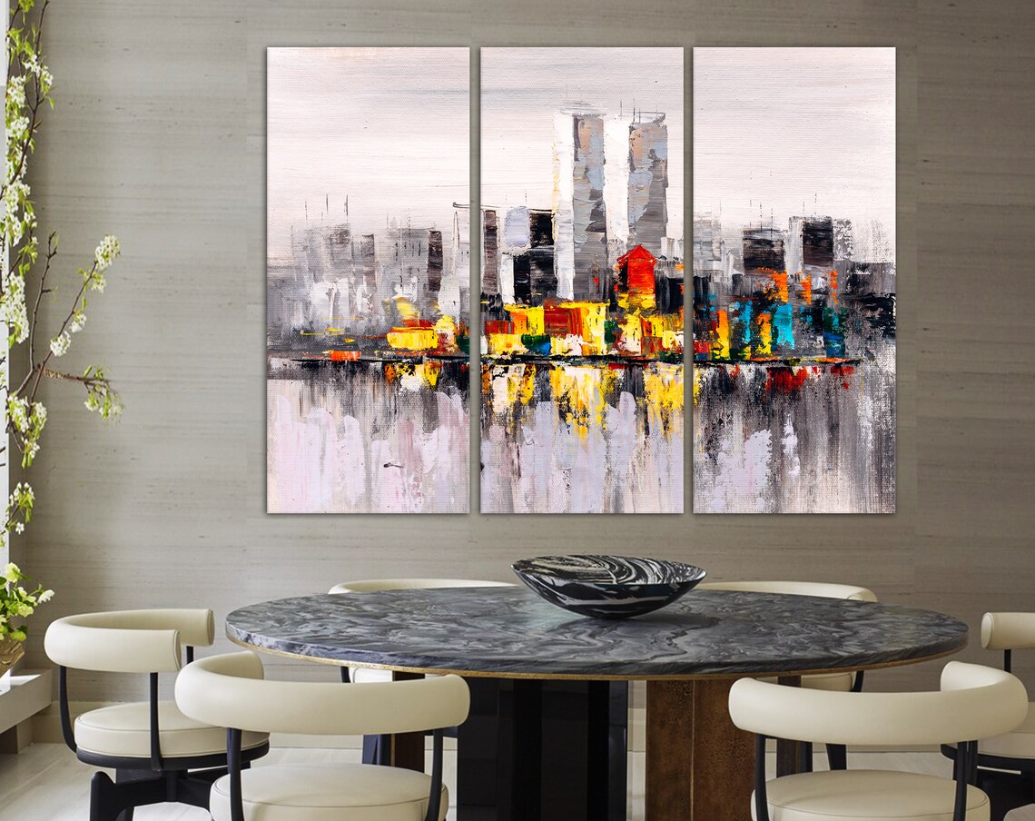 New York Abstract Print NYC Skyline Modern Canvas New York - Etsy