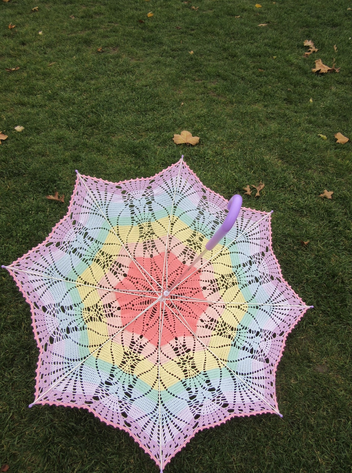 Crochet Parasol in Pastel Colors | Etsy