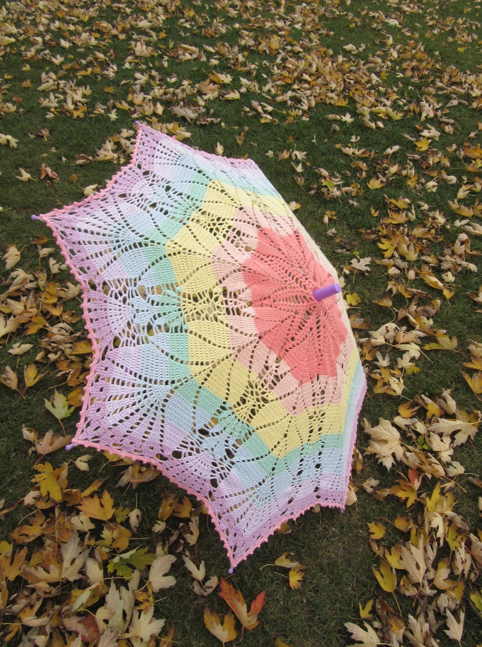 Crochet Parasol in Pastel Colors | Etsy