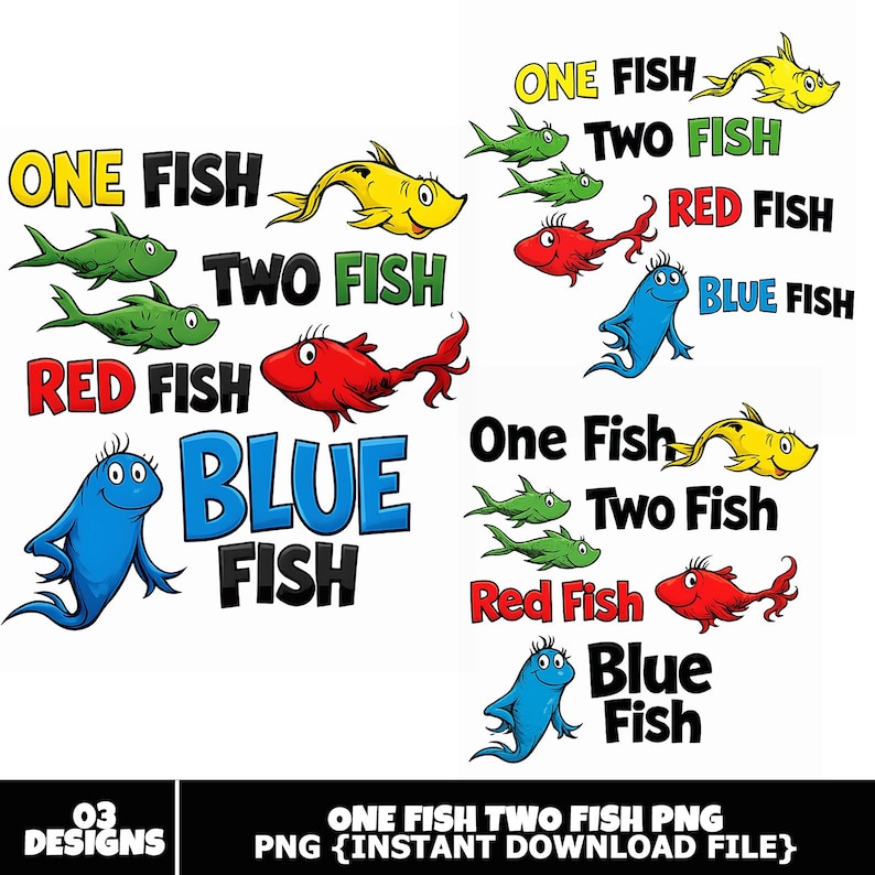 One Fish Two Fish PNG, Stand Out Quote, Read Across Day Sublimation ...