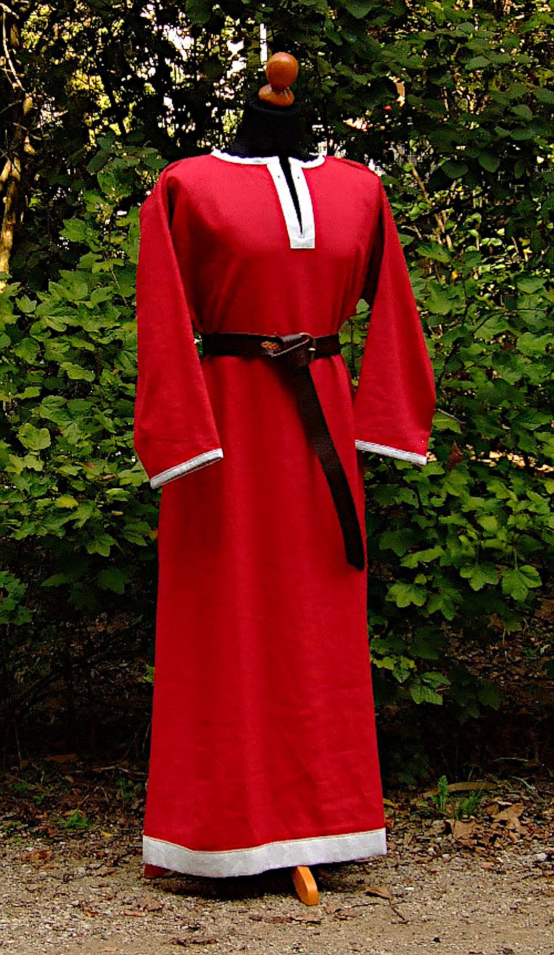 Linen Cot Costume, Red and White, Size M - Medieval Reenactment LARP - Etsy