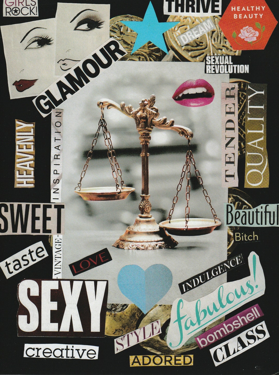 Libra Collage Mini Poster - Etsy
