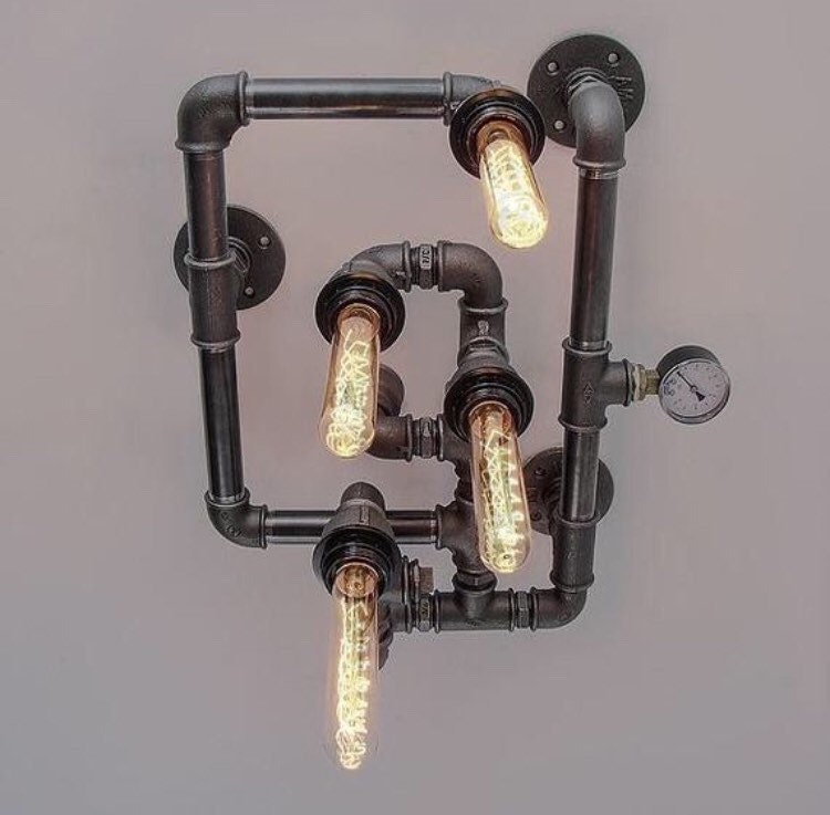 Industrial Pipe Wall Pipe Lamp, Wall Light, Cellling Light - Etsy