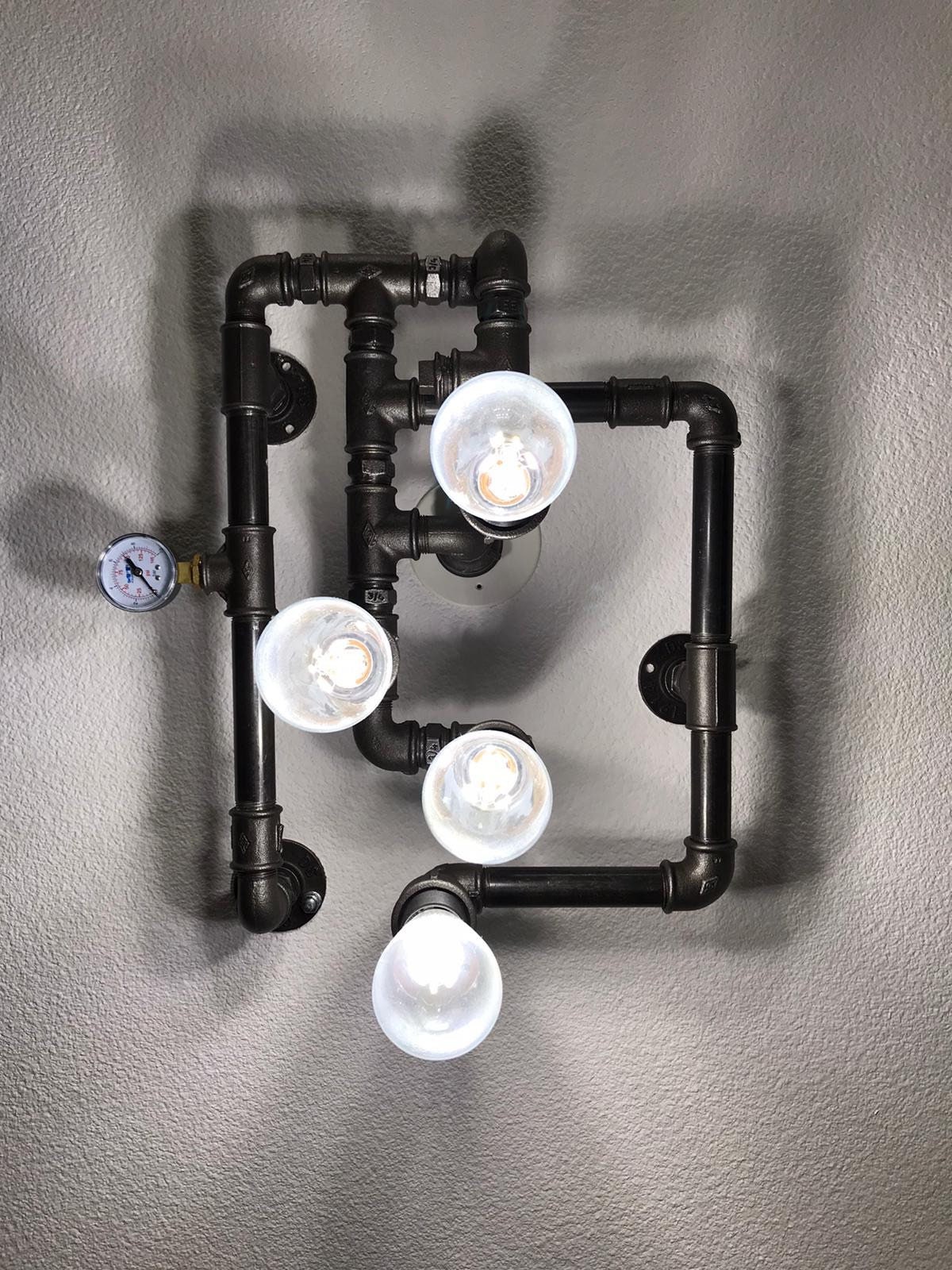Industrial Pipe Wall Pipe Lamp, Wall Light, Cellling Light - Etsy