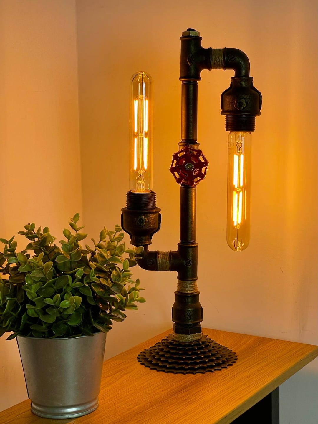 3 in 1 Steampunk Desk Lamp Desktop Lamp, Reading Lamp, Industrial Pipe ...