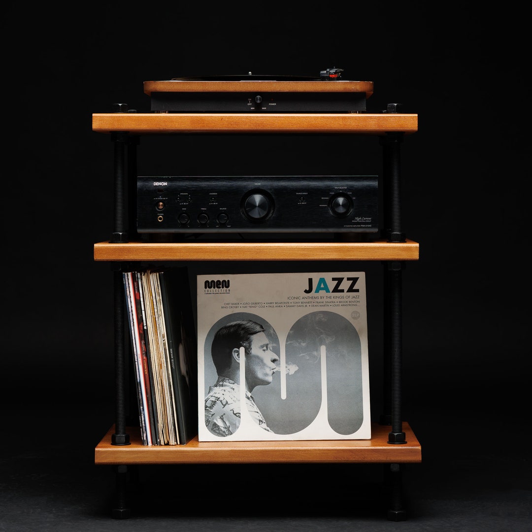 RODON III Audio Equipment Stand | Solid Wood Vinyl Storage Rack ...