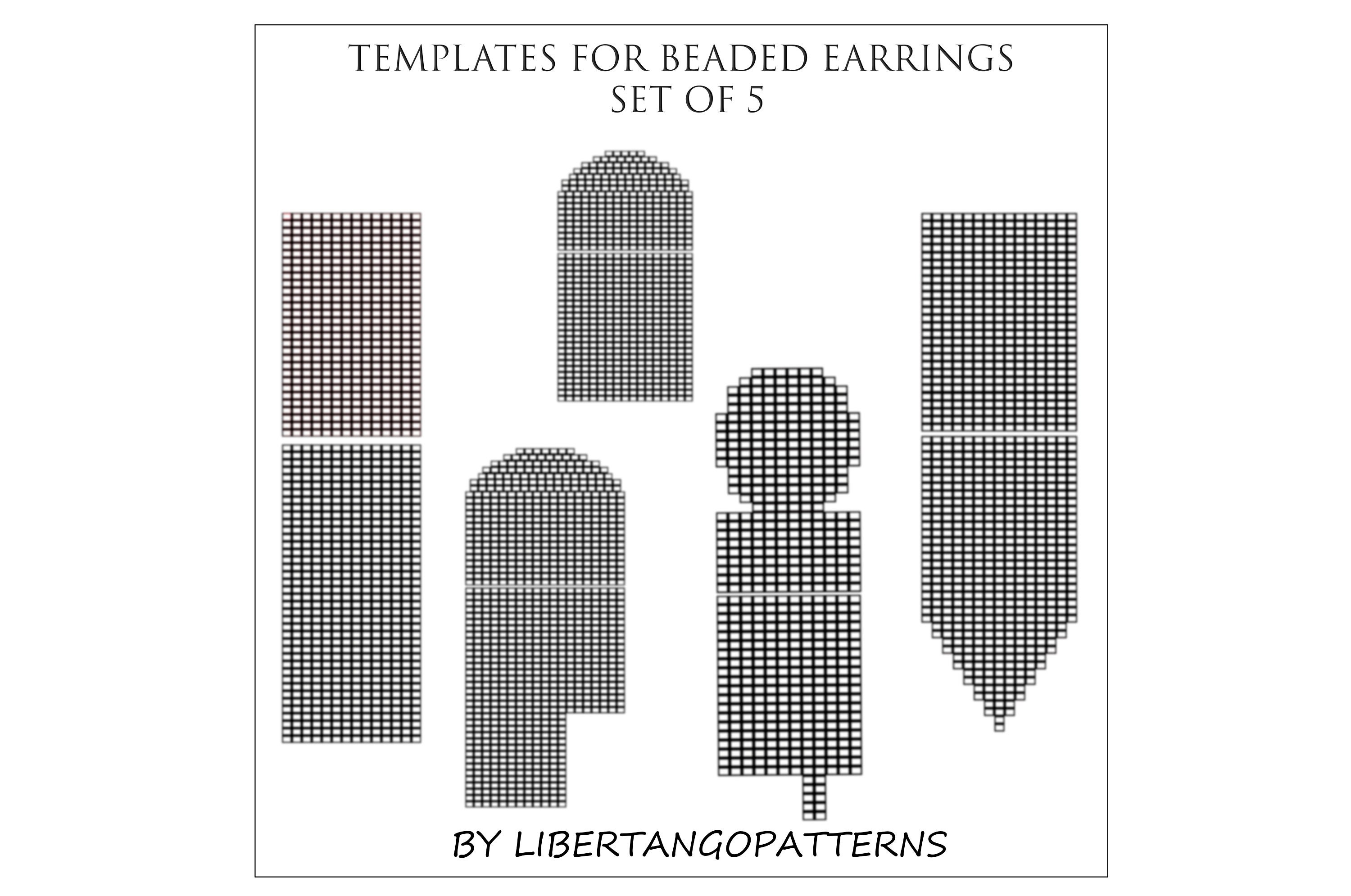 Paper Bead Templates, Beading Patterns, Beaded Earrings Pattern, Square ...