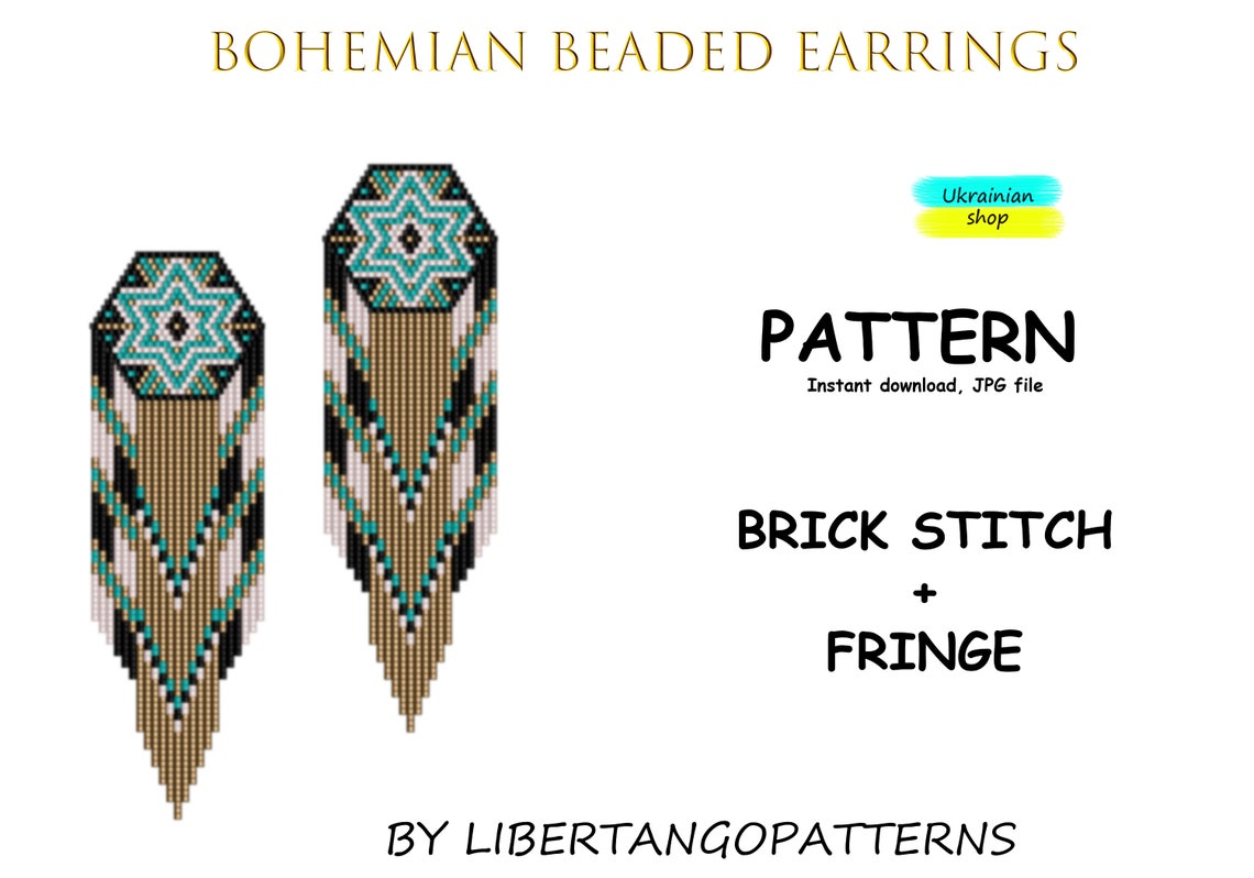 Pattern/stitch Brick Pattern/ Native American Beaded Earrings/ - Etsy