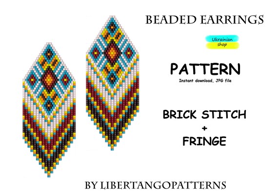 Pattern/stitch Brick Pattern/ Native American Beaded Earrings/ - Etsy