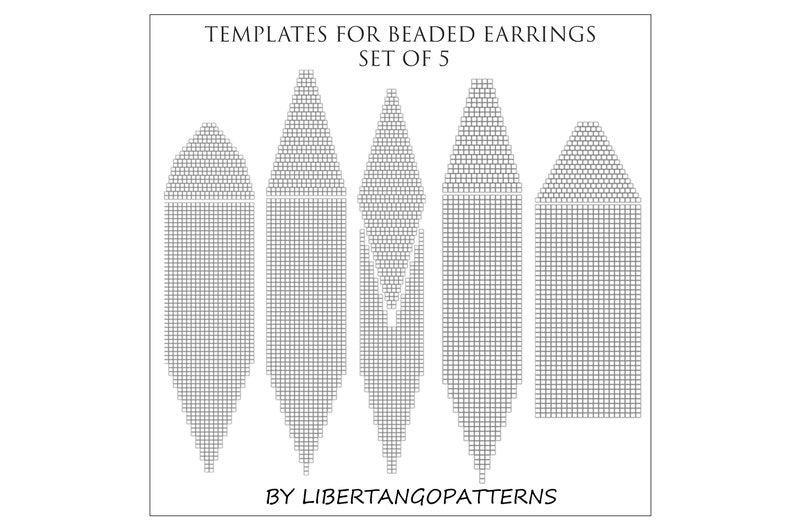 Paper Bead Templates, Beading Patterns, Beaded Earrings Pattern, Square ...