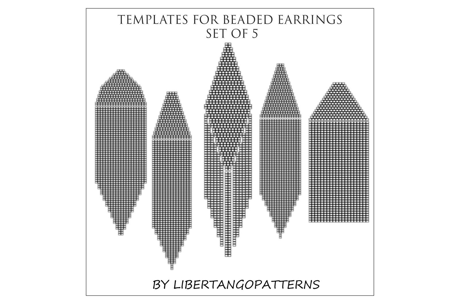 Paper Bead Templates, Beading Patterns, Beaded Earrings Pattern, Square ...