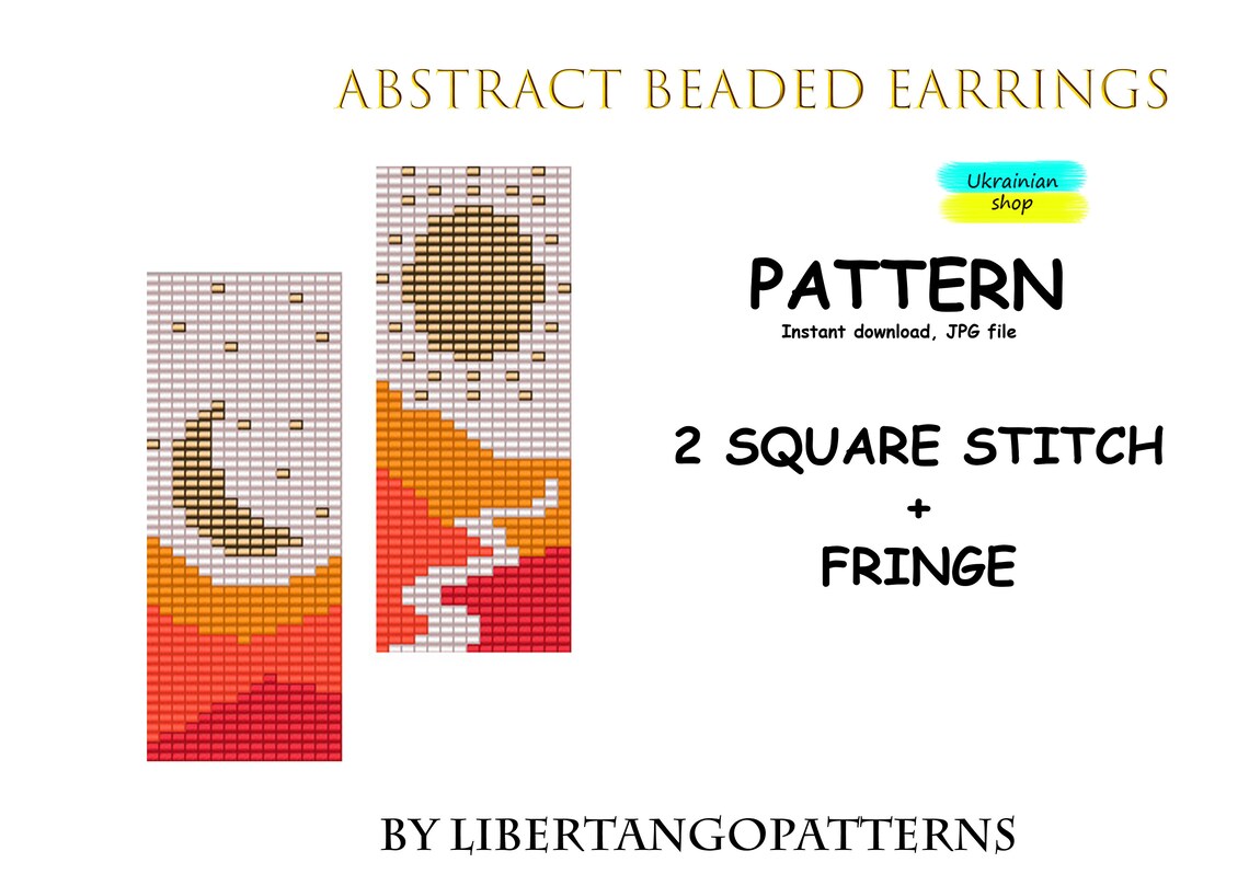Earring Pattern for Beading Moon Pattern Square Stitch - Etsy