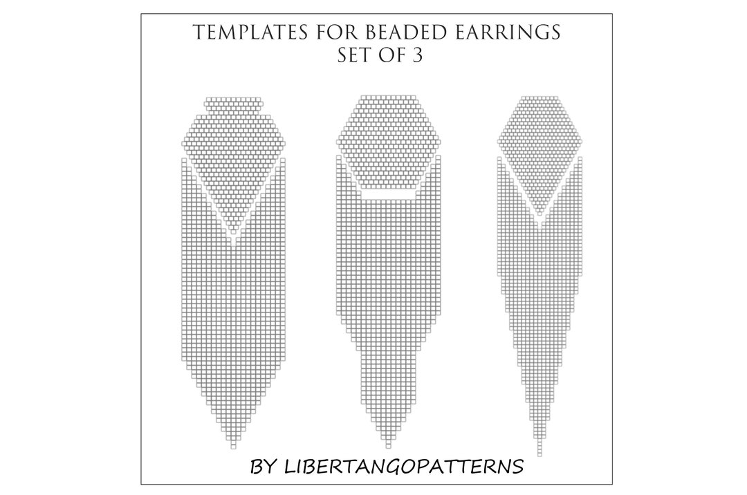 Paper Bead Templates, Beading Patterns, Beaded Earrings Pattern, Square ...