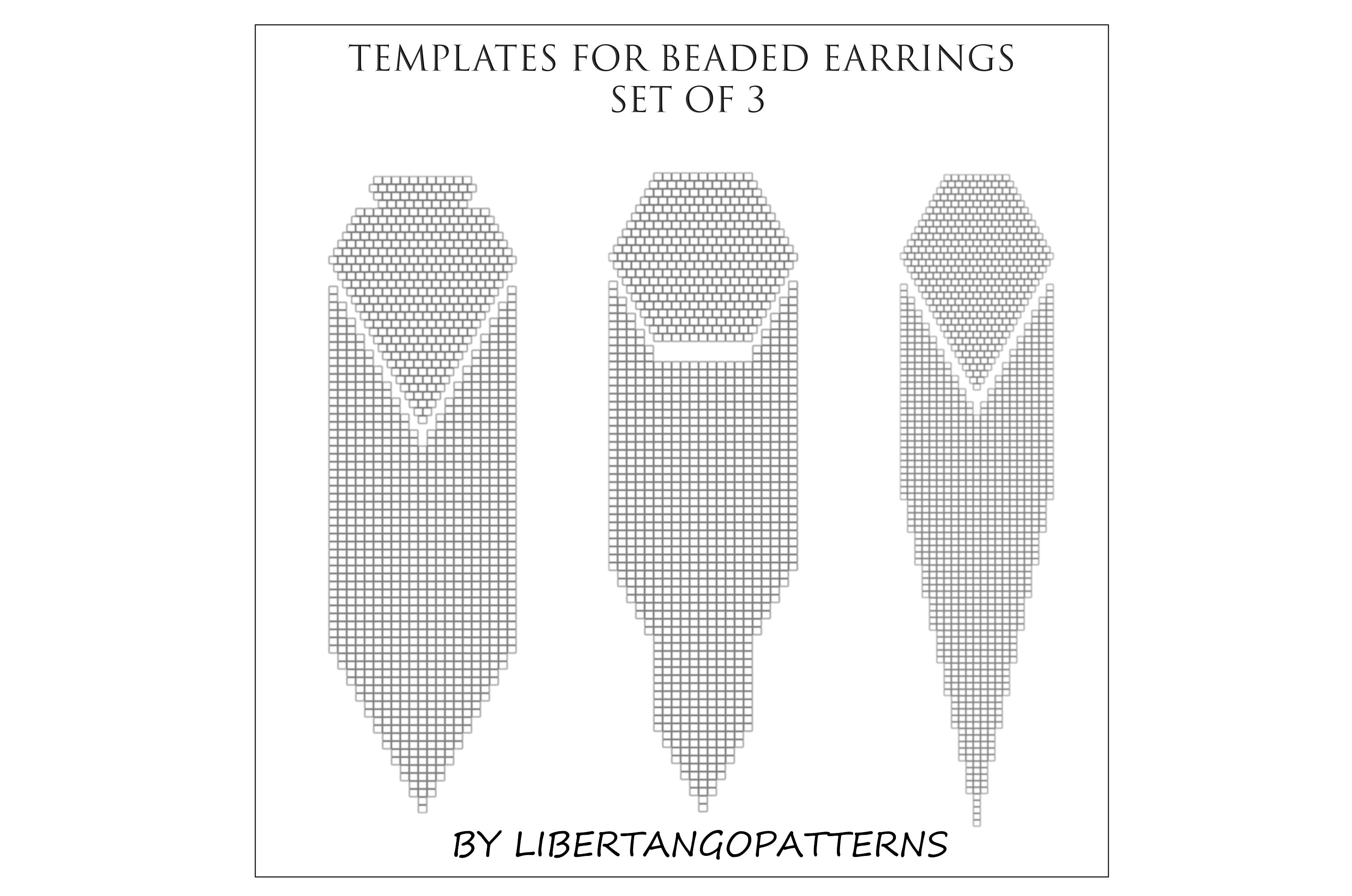 Paper Bead Templates, Beading Patterns, Beaded Earrings Pattern, Square ...