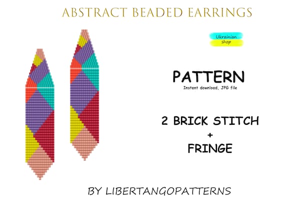 Brick Stitch Bead Earrings Pattern Seed Bead Pattern - Etsy