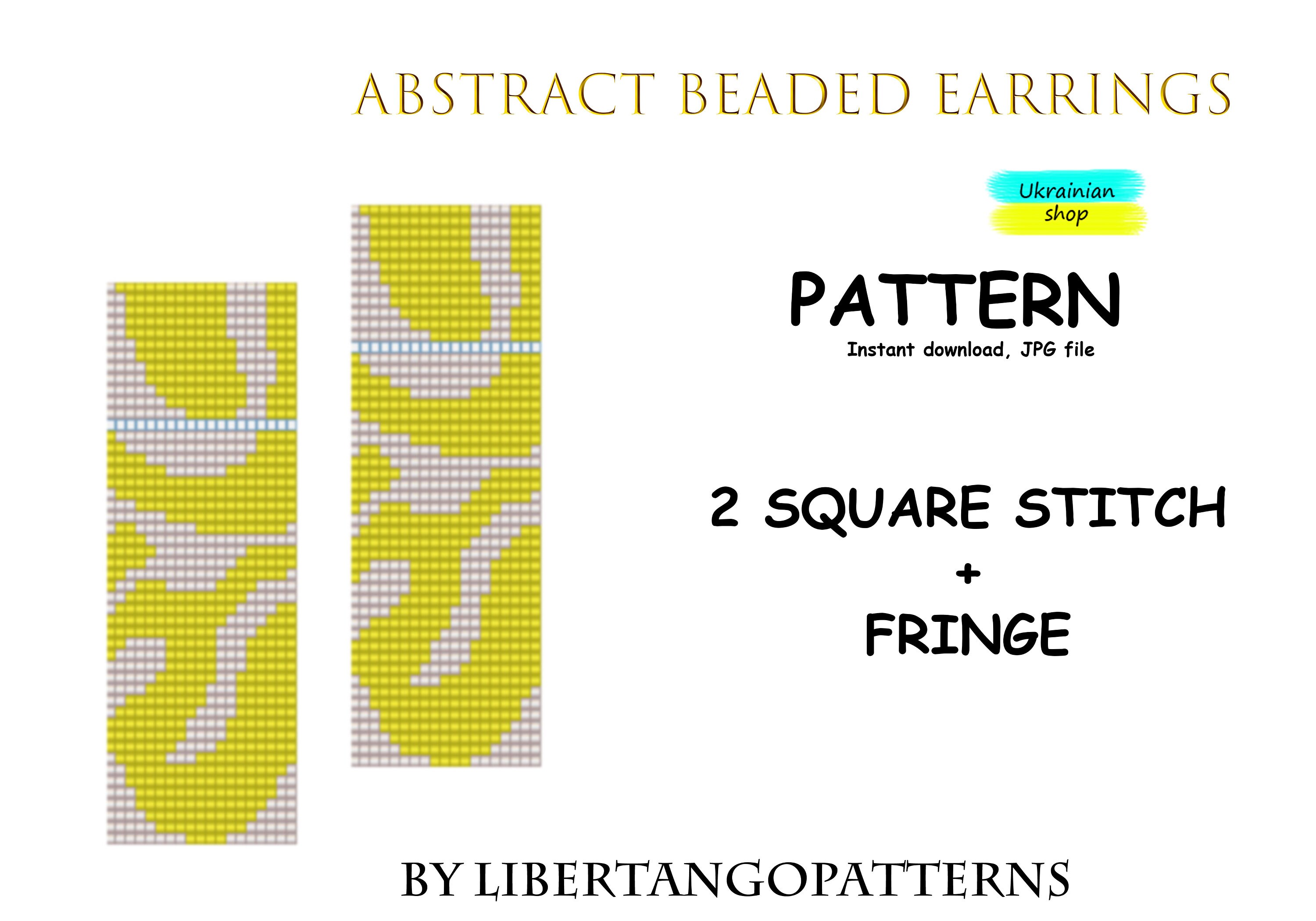 Pattern/square Stitch Pattern/yellow and White Beaded - Etsy