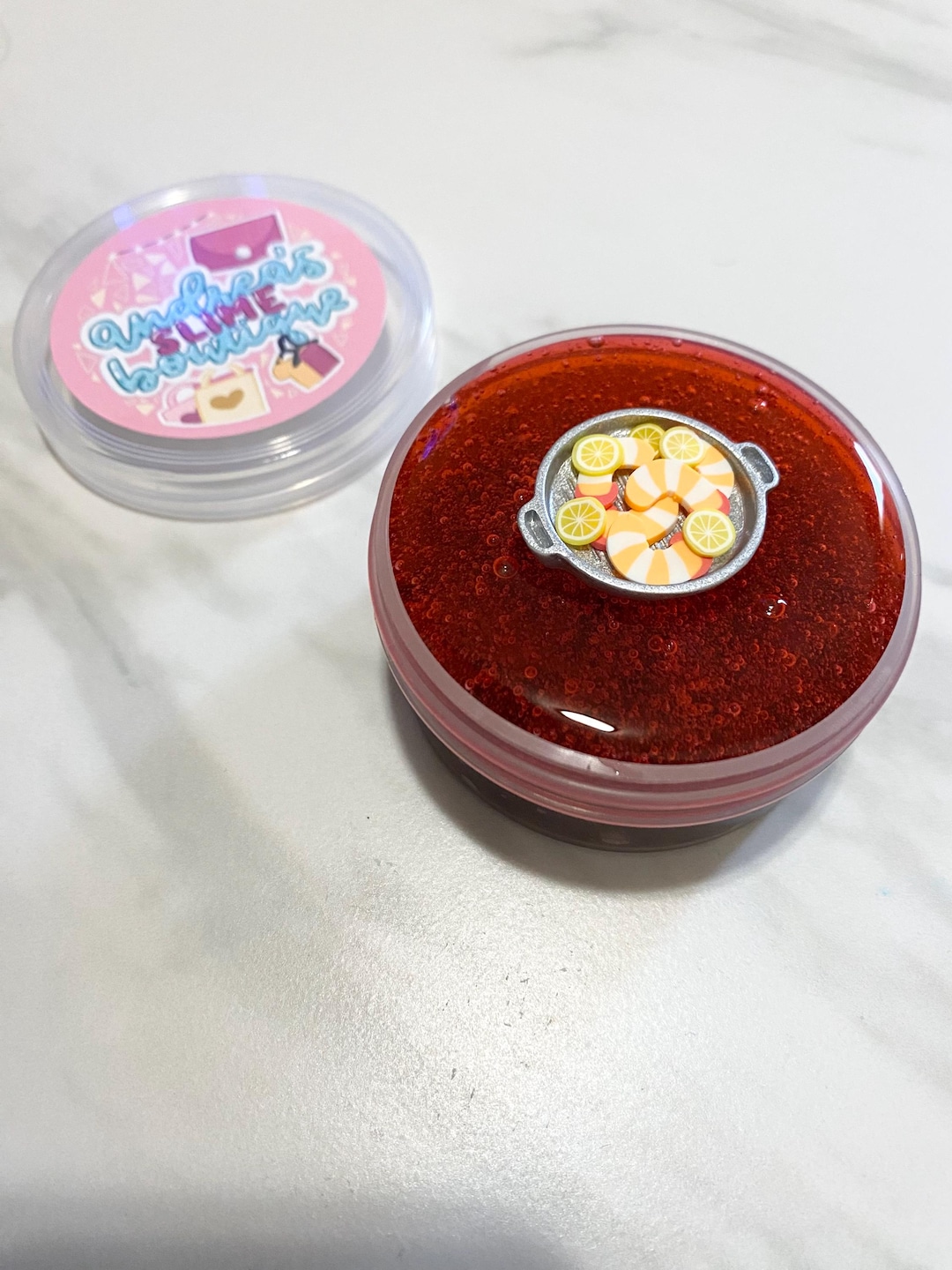 Lemon Garlic Herb Shrimp Lava Rock Slime, Crunchy Savory Slime, Unique ...