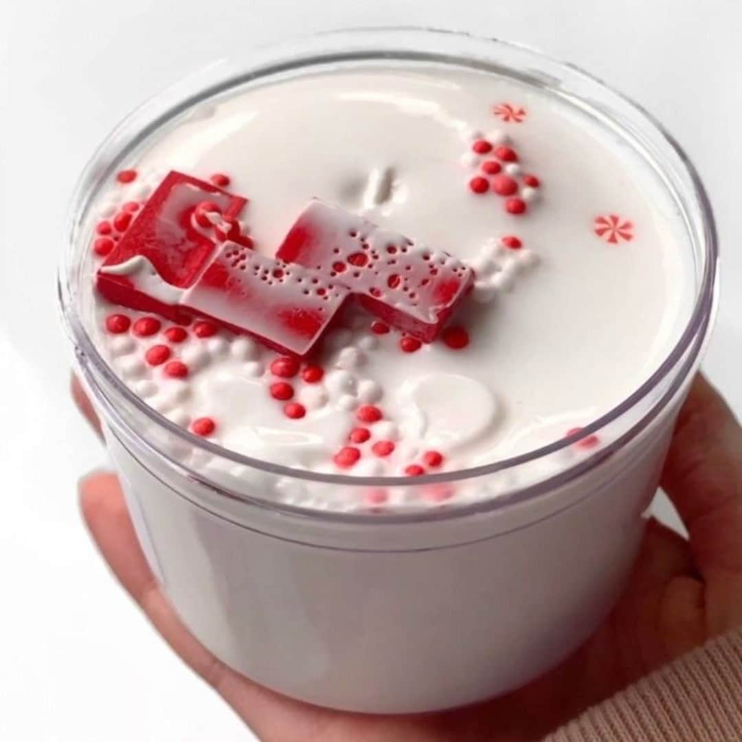 Slime- White Chocolate Peppermint Bark Slime for Christmas, Christmas ...