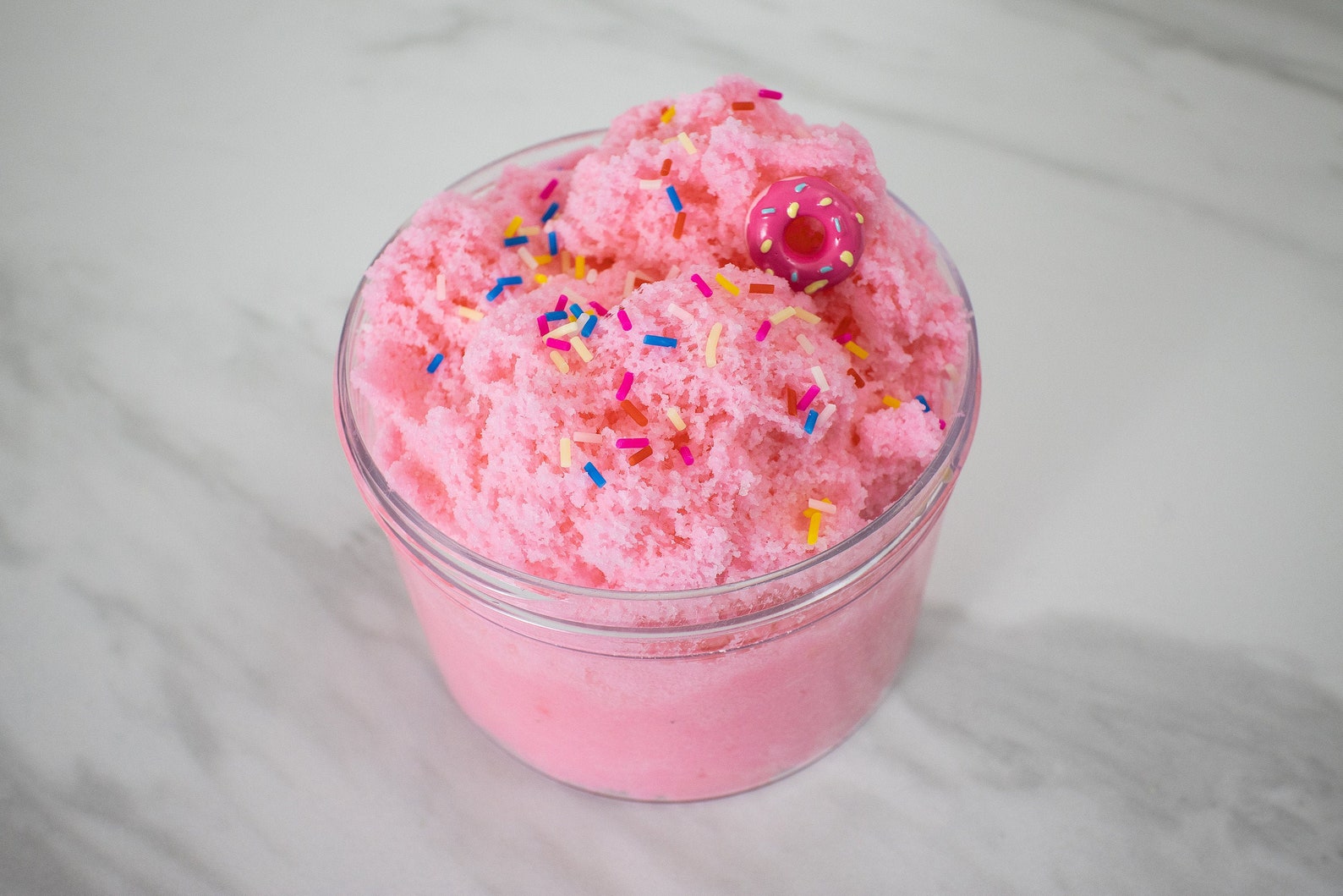 Slime-frosted Donut Cotton Candy Cloud Slime, Slime, Cloud Slime, Pink ...