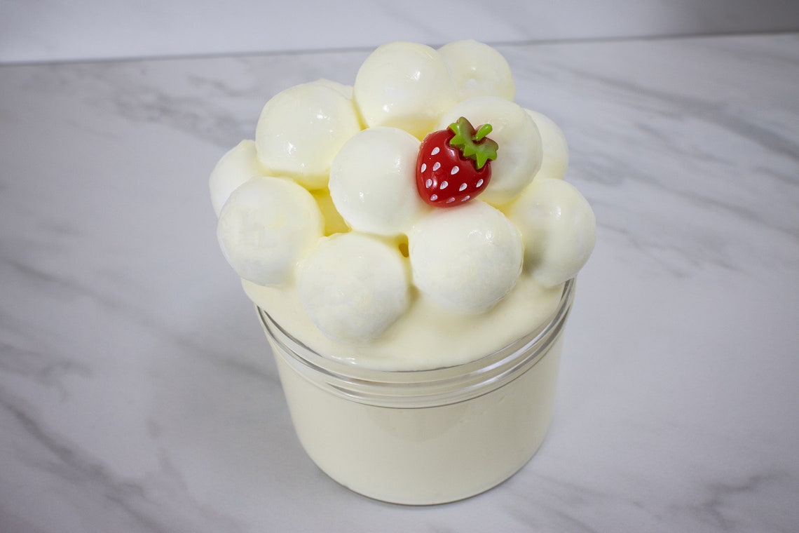 Slime Strawberry Cheesecake Bites Big Ball Floam Slime - Etsy