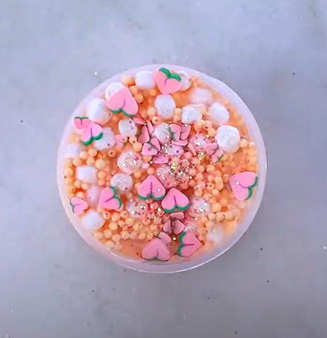 Peach Milk Marshmallow Floam Slime, Peach Slime, Floam, Crunchy Slime ...