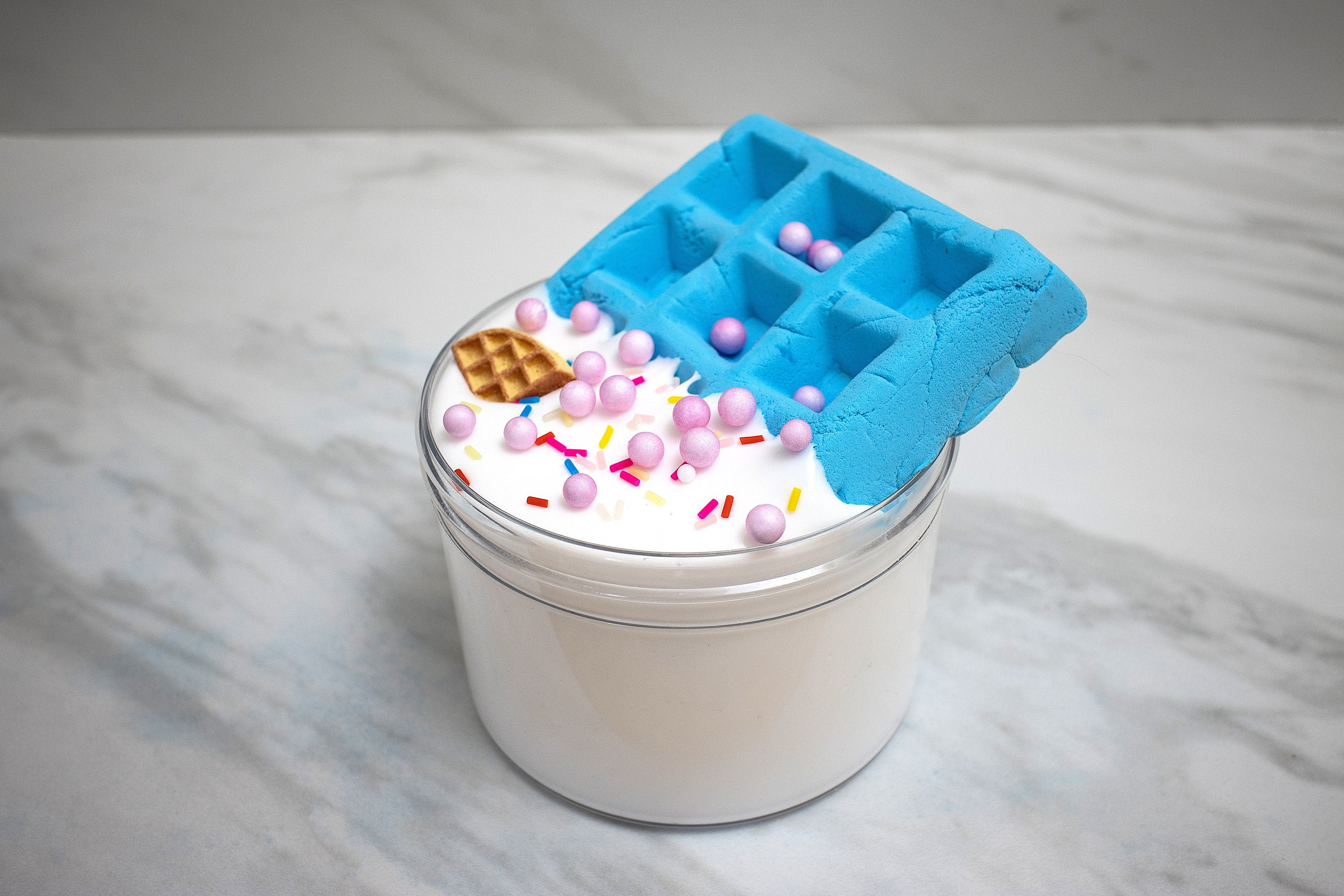Slime Cotton Candy Dipped Waffle DIY Clay Slime Scented | Etsy