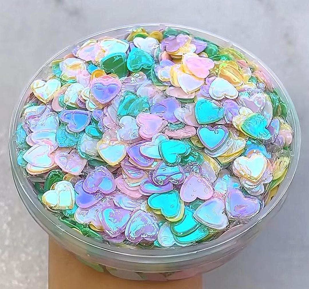 Conversation Hearts Sequin Bomb Slime - Etsy