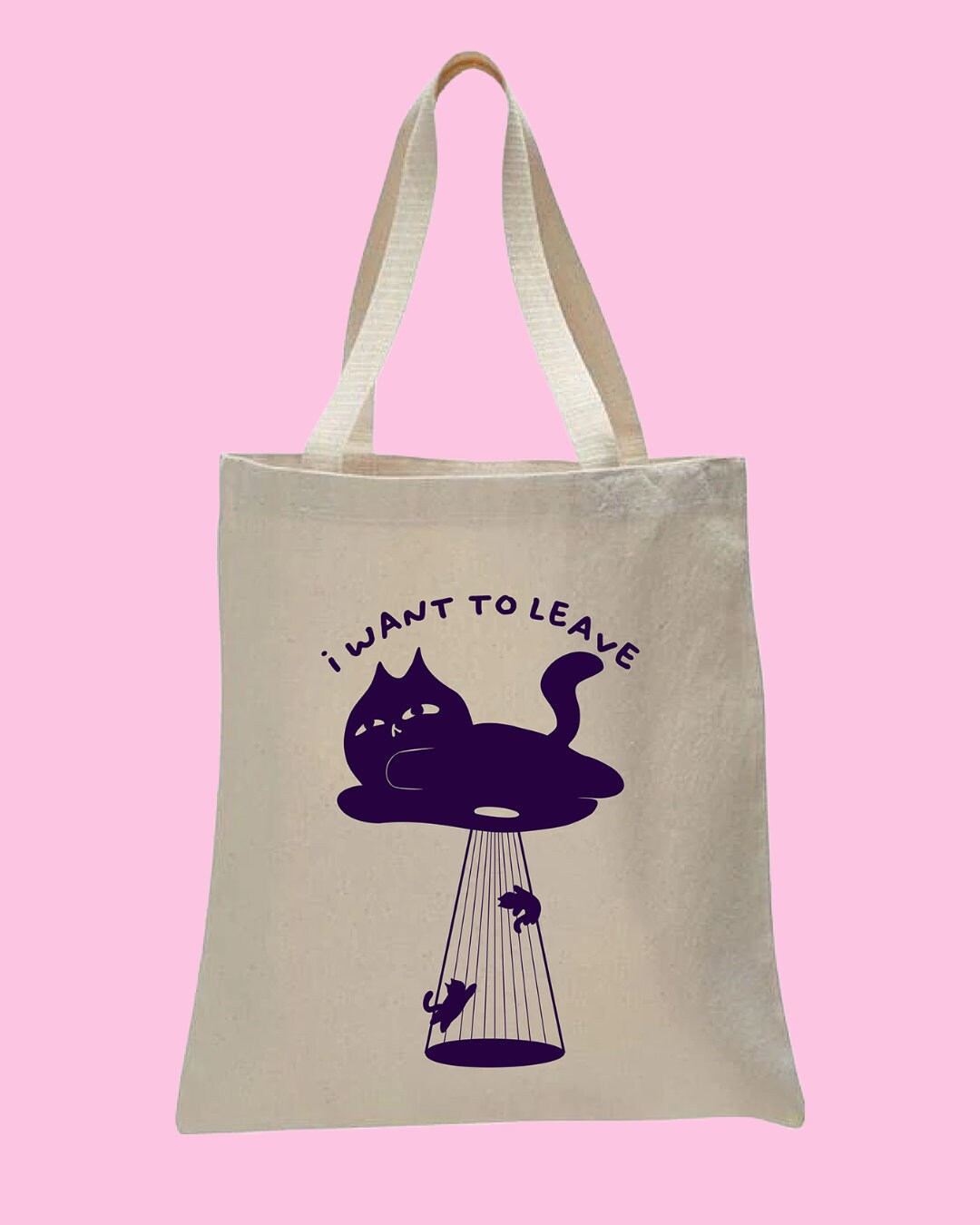 Catlien i Want to Leave Cat Alien Grocery Tote Bag - Etsy