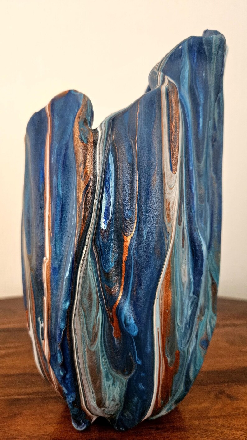 Vase ~ Astract Bespoke Vase ~ Aqua - Etsy UK